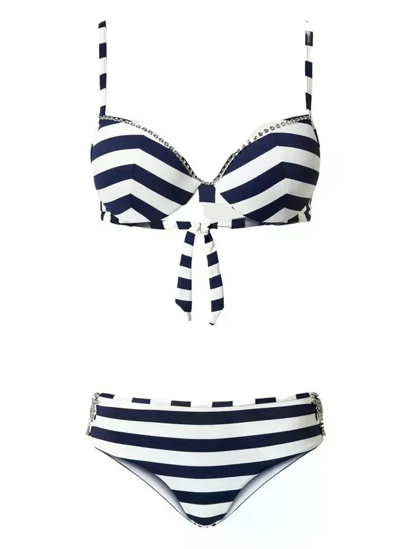 TWINSET Striped Push-up Bikini Set - White