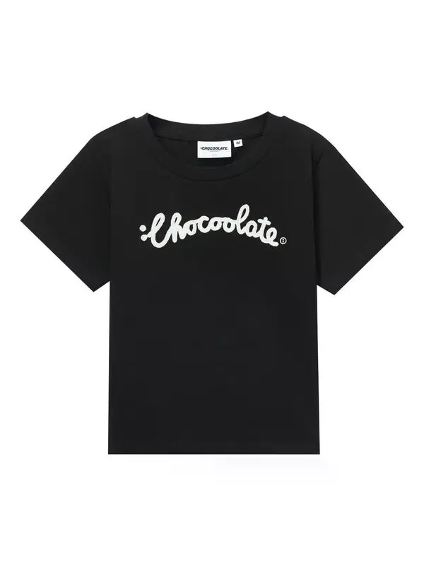 CHOCOOLATE Logo-embroidered T-shirt - Black
