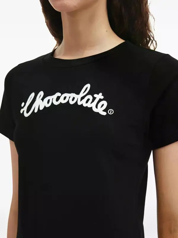 CHOCOOLATE Logo-embroidered T-shirt - Black