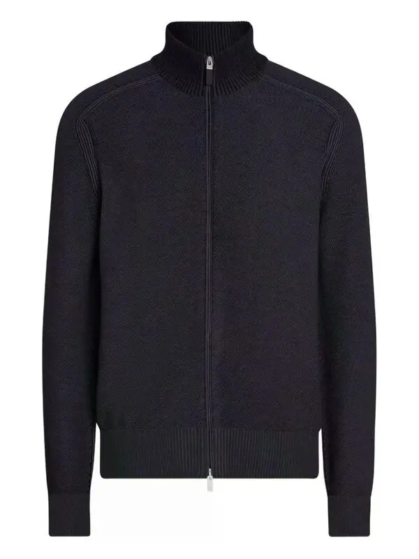 Zegna Zip-up Cardigan - Blue