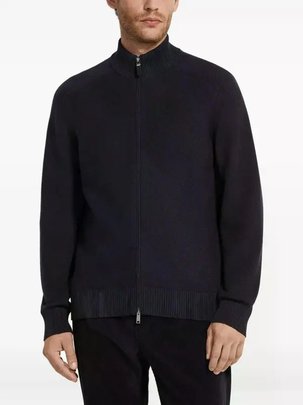 Zegna Zip-up Cardigan - Blue