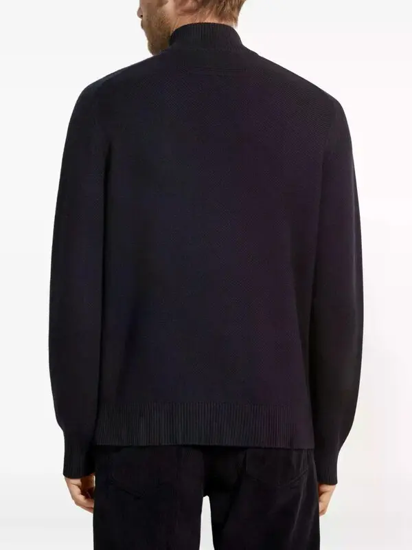 Zegna Zip-up Cardigan - Blue