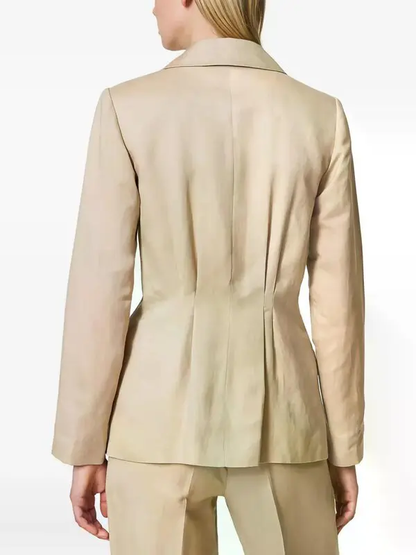 TWINSET Linen-blend Blazer With Pleated Details