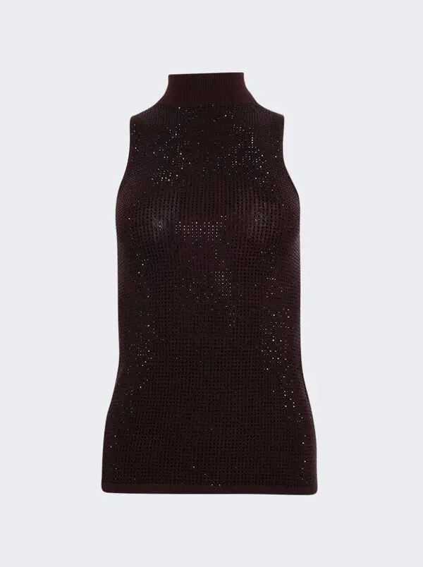 David Koma Rhinestone Embroidered Top - Red