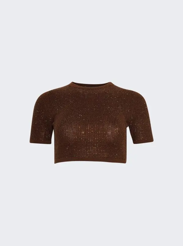 David Koma Rhinestone Embroidered Crop Top