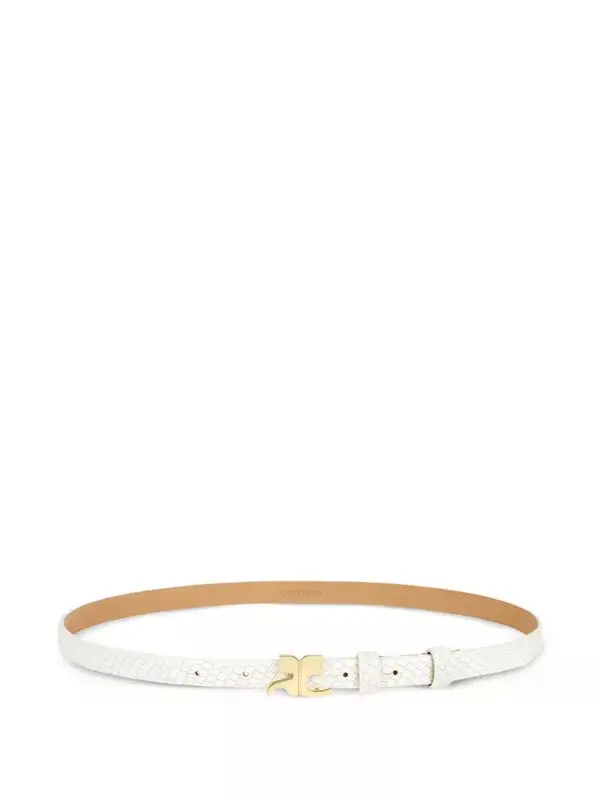 COURREGES Viper Leather Belt - White
