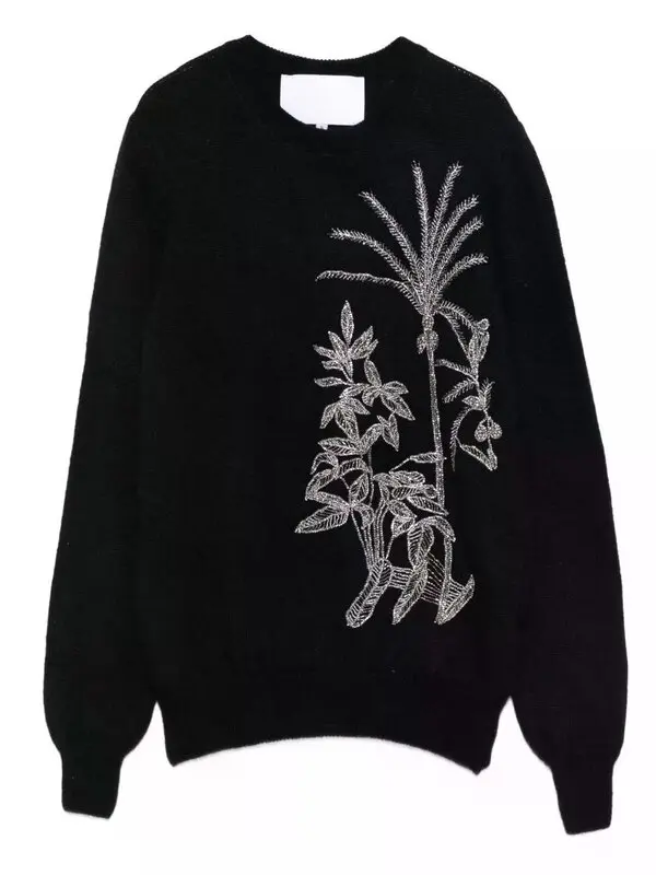 Costarellos Floral-embellished Sweater