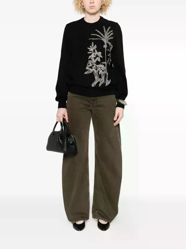 Costarellos Floral-embellished Sweater