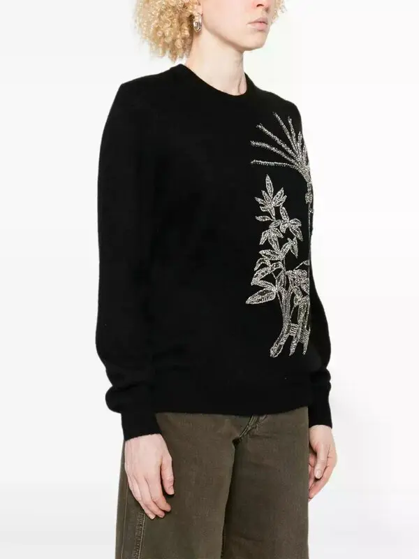 Costarellos Floral-embellished Sweater