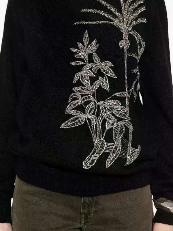 Costarellos Floral-embellished Sweater