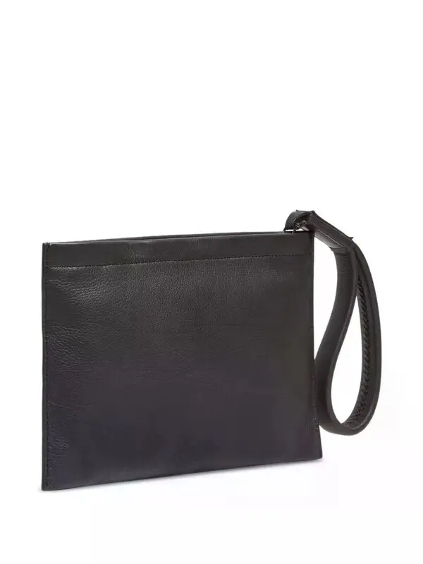 Zegna Leather Clutch With Embossed Logo