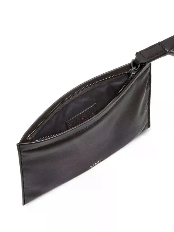 Zegna Leather Clutch With Embossed Logo