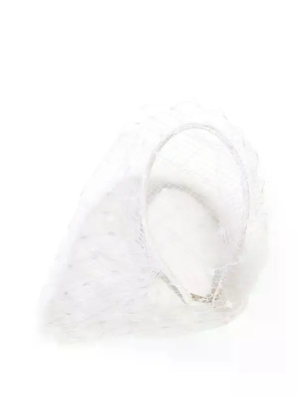 GIGI BURRIS MILLINERY Double Veil Headband - White