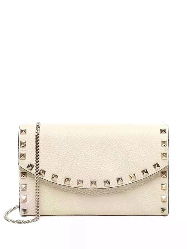 Valentino Garavani Studded Leather Wallet - Neutrals