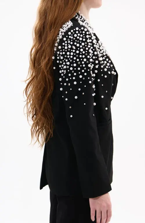 AZALEA WANG Embellished Blazer - Black