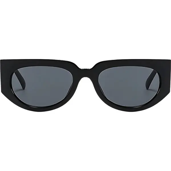FIFTH & NINTH Reese 53mm Polarized Geometric Sunglasses - Black /black