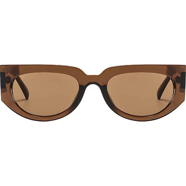 FIFTH & NINTH Reese 53mm Polarized Geometric Sunglasses - Transparent Brown /brown