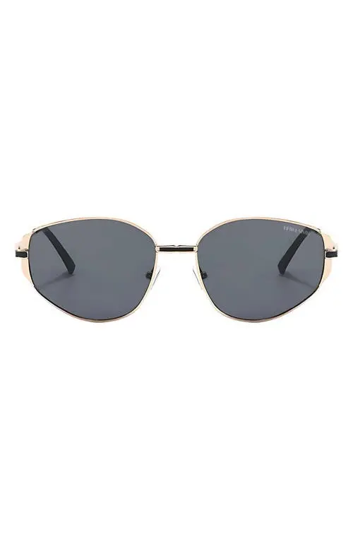 FIFTH & NINTH Chase 62mm Polarized Round Sunglasses - Gold /black