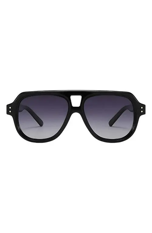 FIFTH & NINTH 53mm Polarized Aviator Sunglasses - Black /black