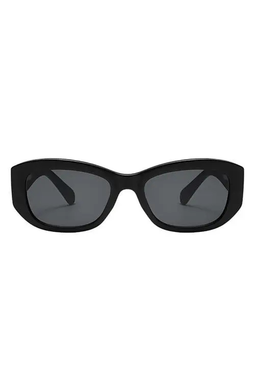 FIFTH & NINTH 55mm Polarized Geometric Sunglasses - Black /black