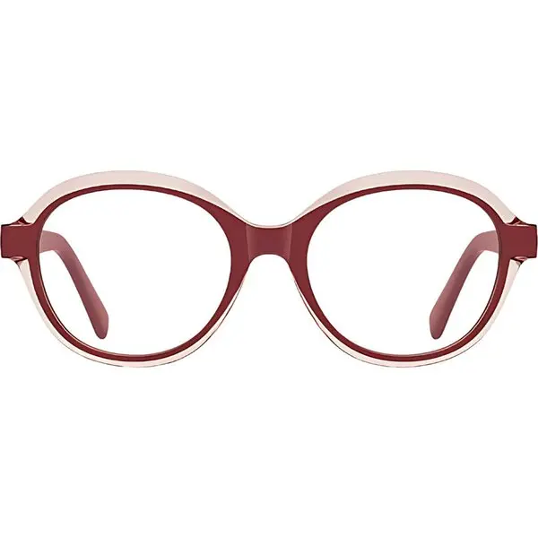 FIFTH & NINTH Hollis Round Blue Light Blocking Eyeglasses - Cranberry /clear