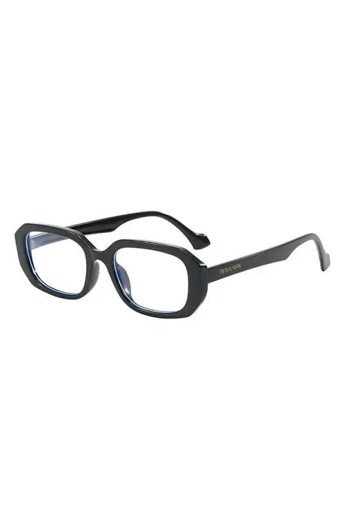 FIFTH & NINTH Talon 52mm Square Blue Light Blocking Eyeglasses - Black /clear