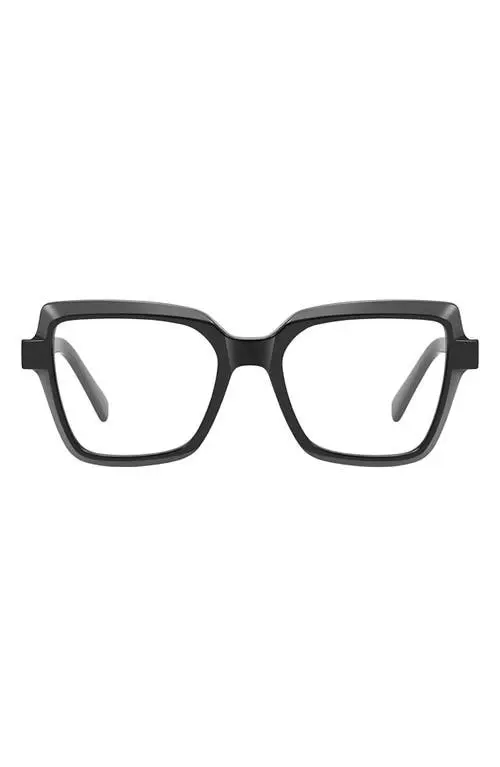 FIFTH & NINTH 50mm Square Blue Light Blocking Glasses - Black /clear