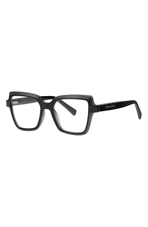 FIFTH & NINTH 50mm Square Blue Light Blocking Glasses - Black