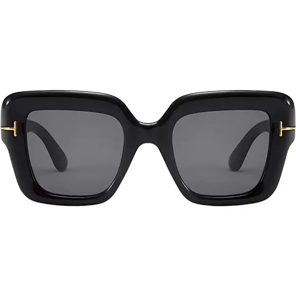 FIFTH & NINTH 58mm Polarized Square Sunglasses - Black /black