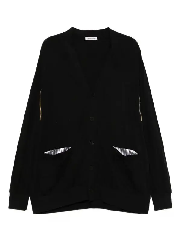 Undercover Zipper-embellished Cotton Cardigan