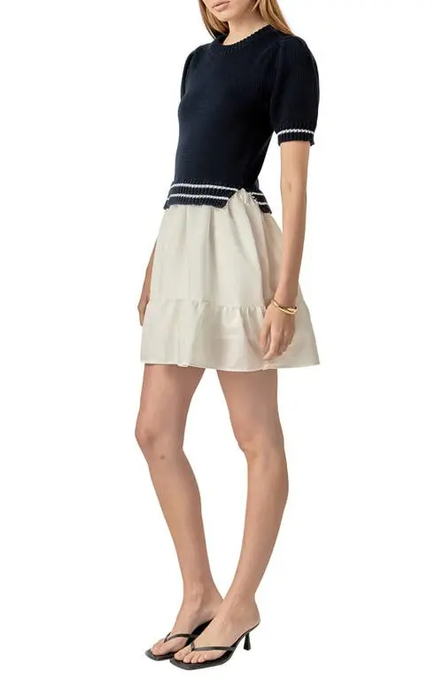 English Factory Mixed Media Mini Dress