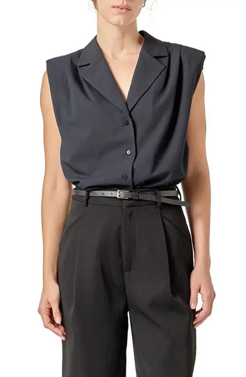 English Factory Pleated Sleeveless Shirt