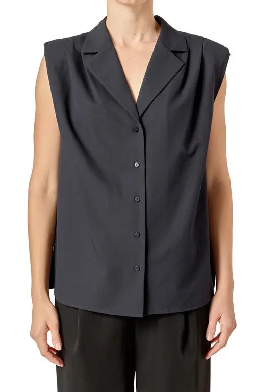 English Factory Pleated Sleeveless Shirt
