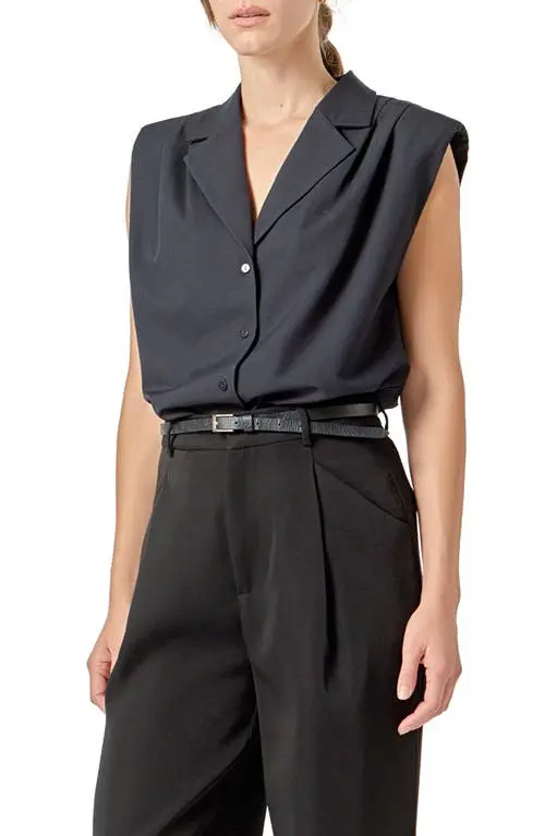 English Factory Pleated Sleeveless Shirt