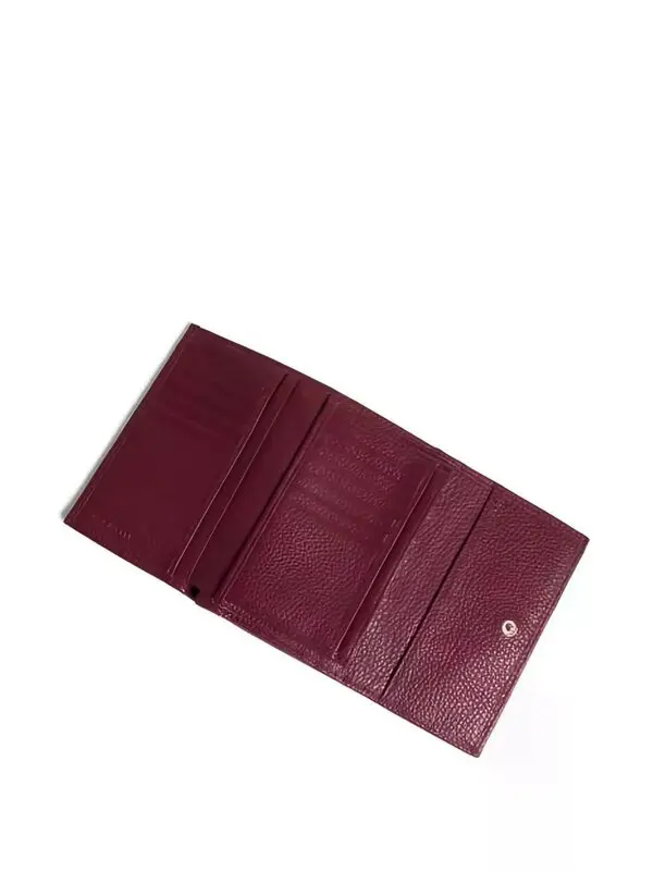 COCCINELLE Metallic Trifold Leather Wallet - Red