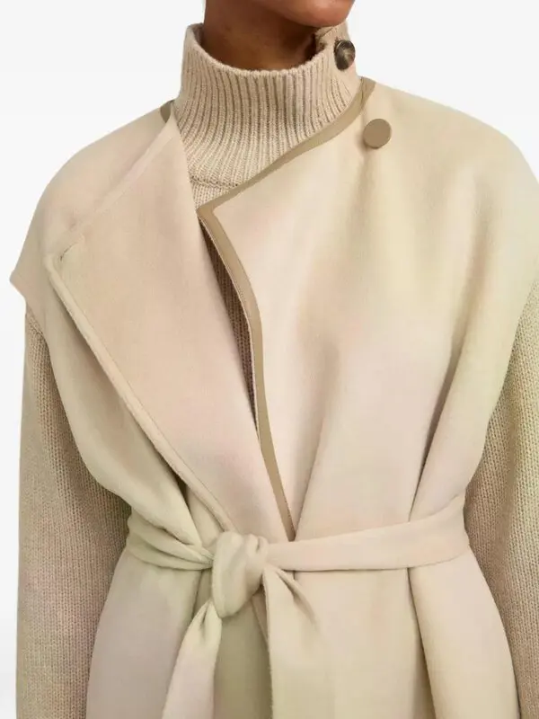YVES SALOMON Belted Cashmere-blend Cape