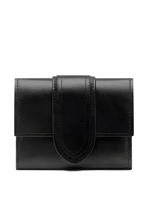 Jacquemus Leather Flap Wallet - Black