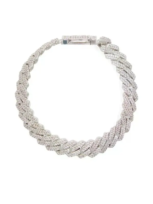 CERNUCCI Iced Prong Cuban Bracelet - Silver