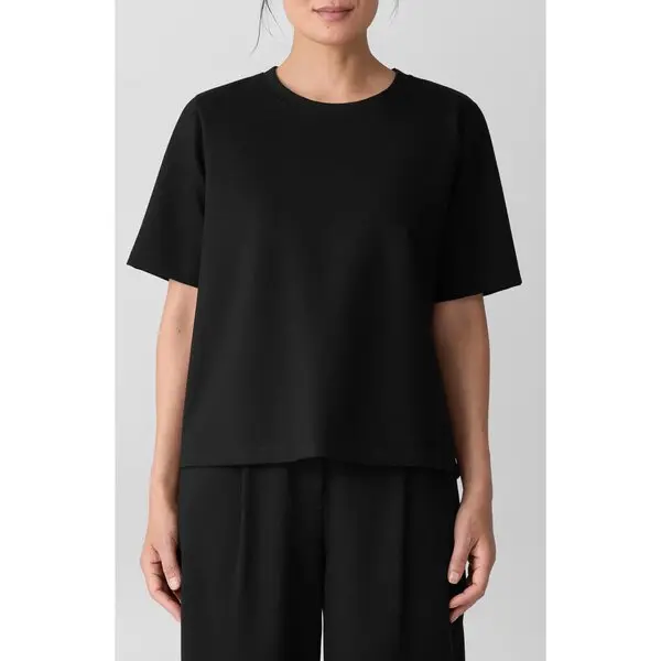 Eileen Fisher Crewneck Ponte T-shirt - Black