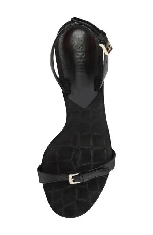 Schutz Aurora Mid Heel Slingback Sandal - Black