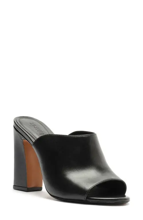 Schutz Esme Leather Slide Sandal - Black