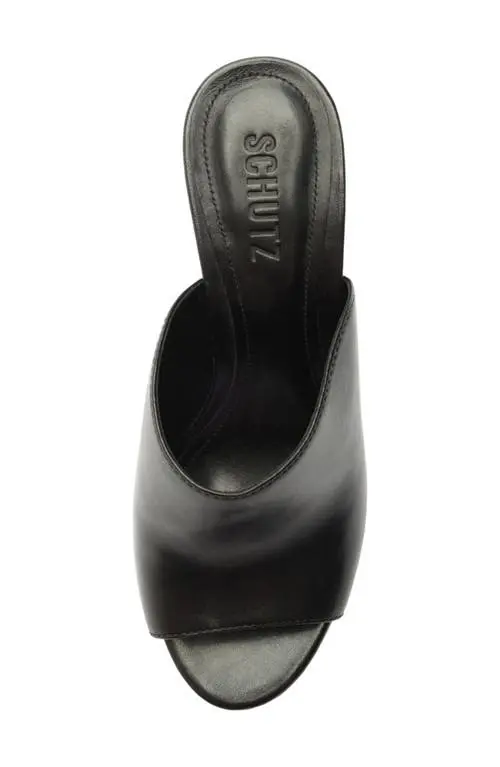 Schutz Esme Leather Slide Sandal - Black