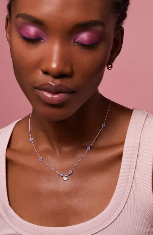 Estée Lauder Miyuki Beaded Necklace With Heart Charm