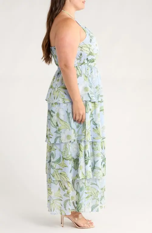 SUGARLIPS Serenade Tiered Halter Maxi Dress