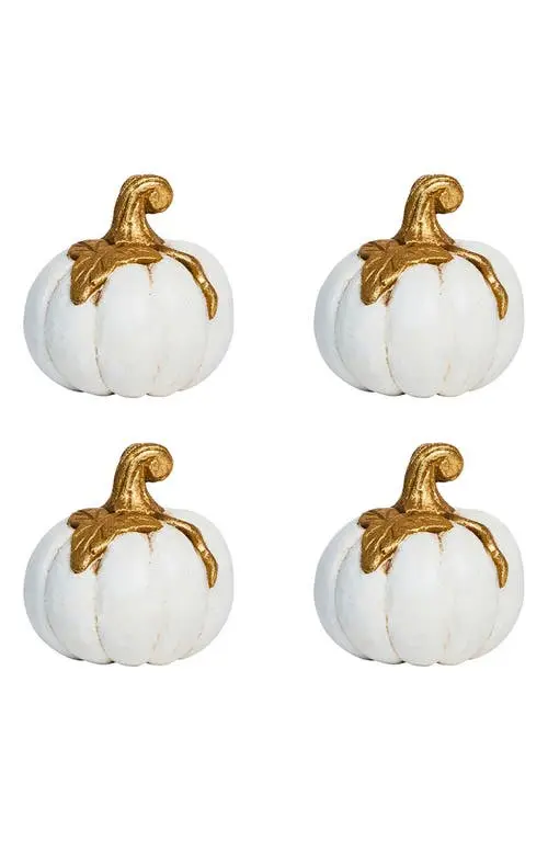JULISKA Forest Walk Pumpkin Set Of 4 Place Card Holders - Gold