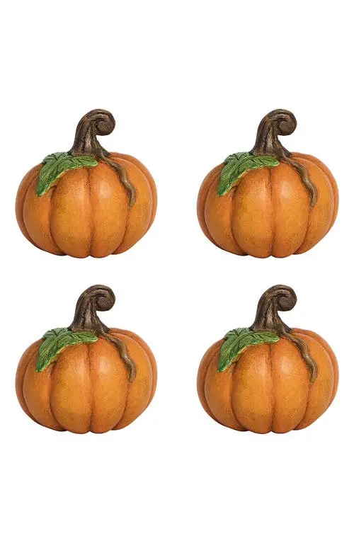 JULISKA Forest Walk Pumpkin Set Of 4 Place Card Holders - Orange