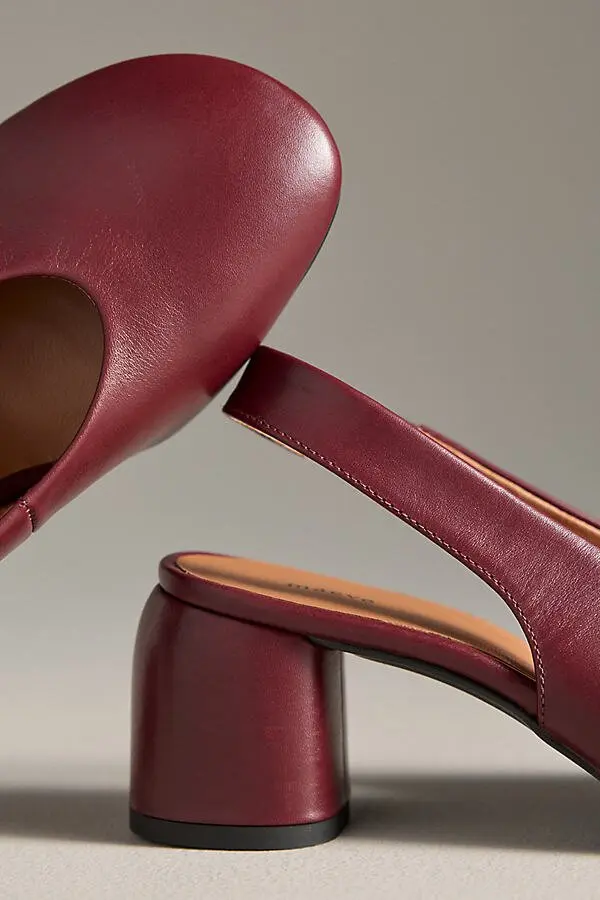 Maeve Glove Slingback Heels - Wine
