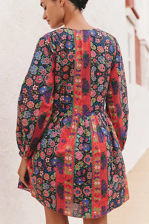 RO'S GARDEN Jerez Long-sleeve Mini Dress