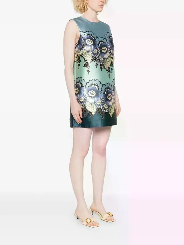 ALEMAIS Floral-print Sleeveless Dress - Blue