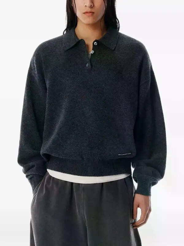 Alexander Wang Logo Patch Polo Shirt - Grey